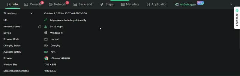 Auto-attached Technical Details to Every Bug Report