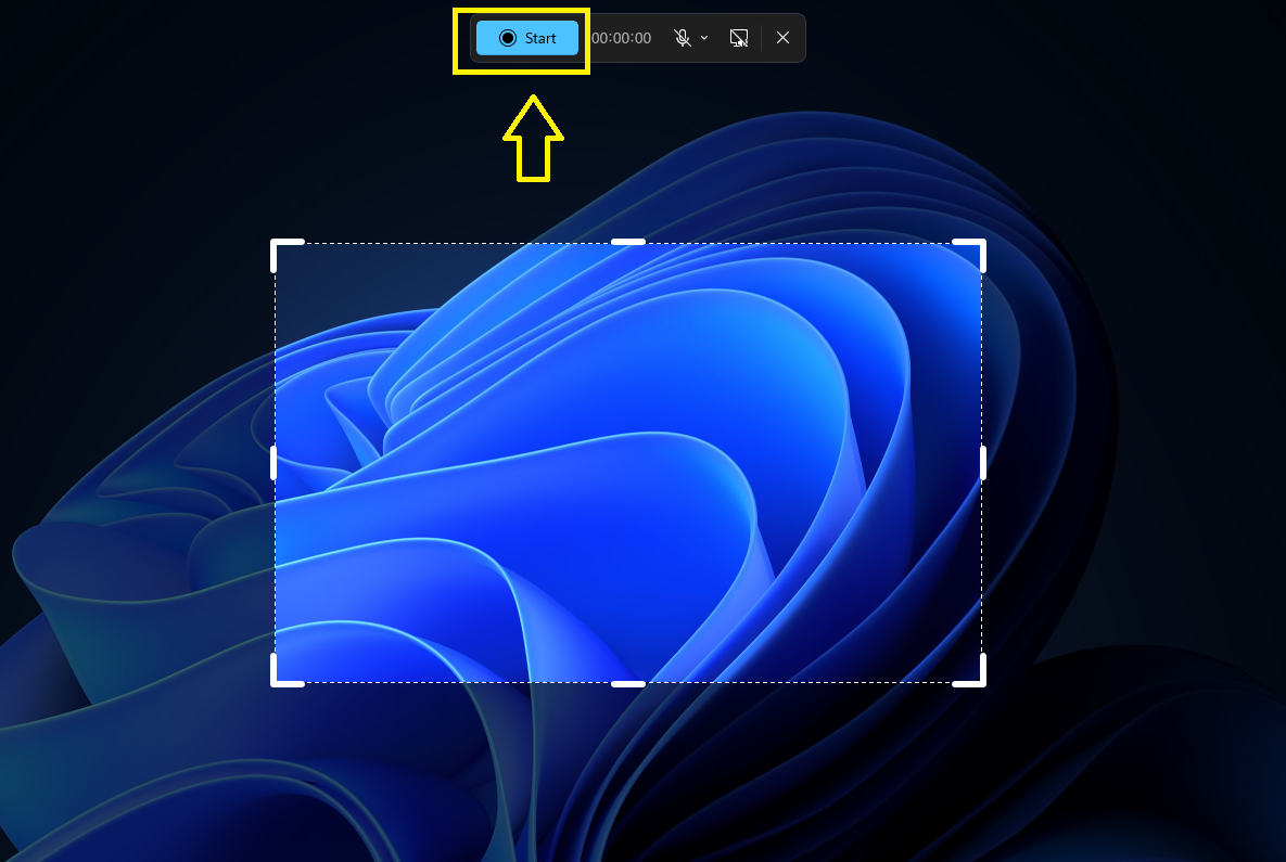 Snipping Tools Start recording
